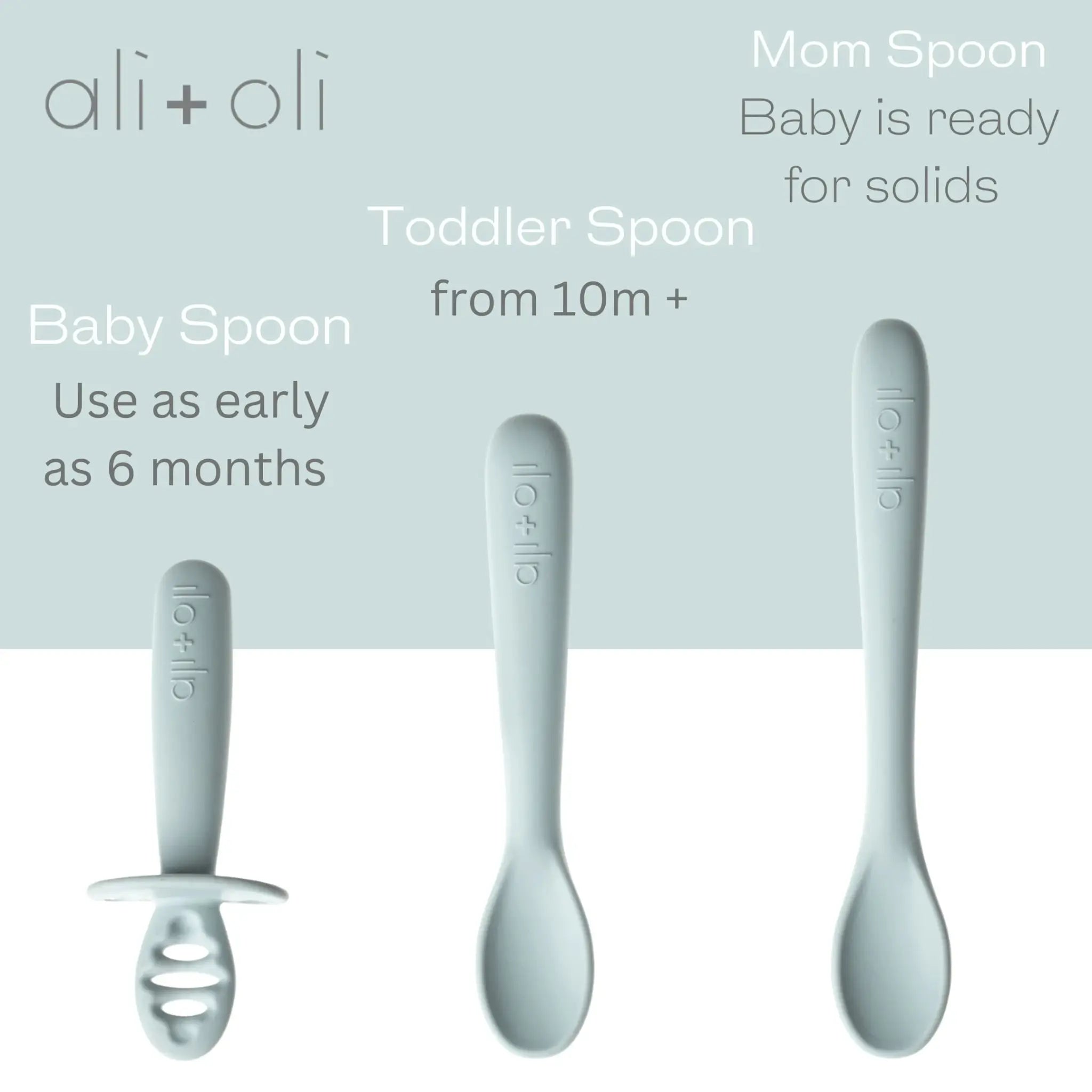 Ali+Oli Baby Spoon Set Blue | 3-Piece Multi Stage 6m+ – Minnie Little ...